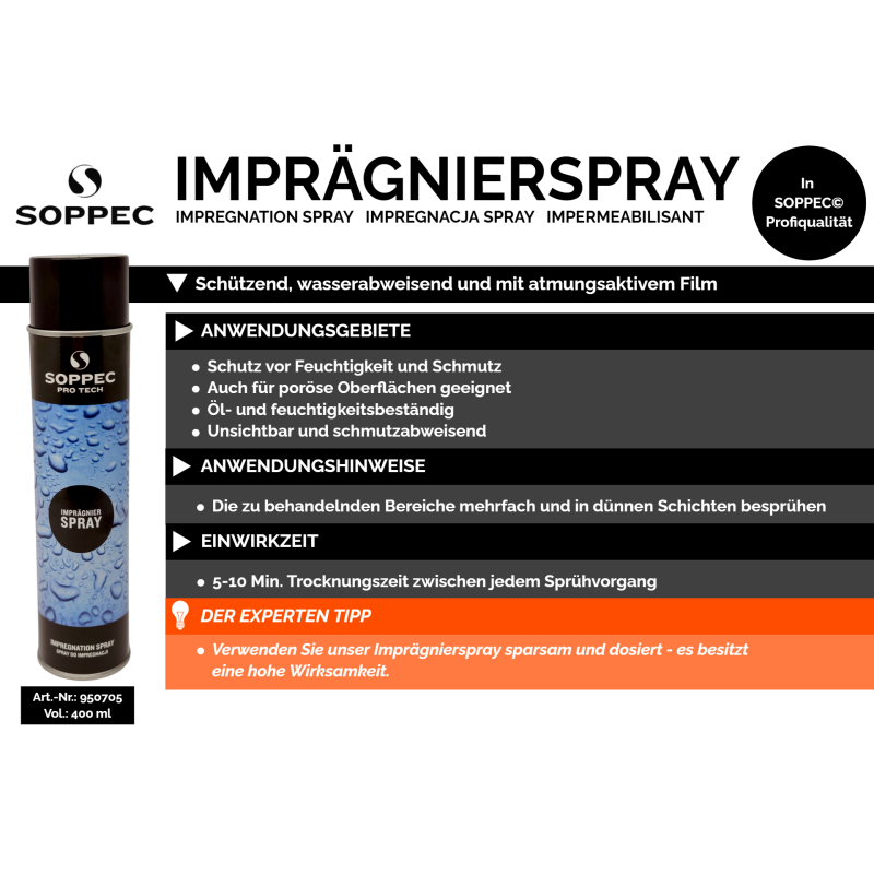 Imprägnier Spray | SOPPEC - Technima Central